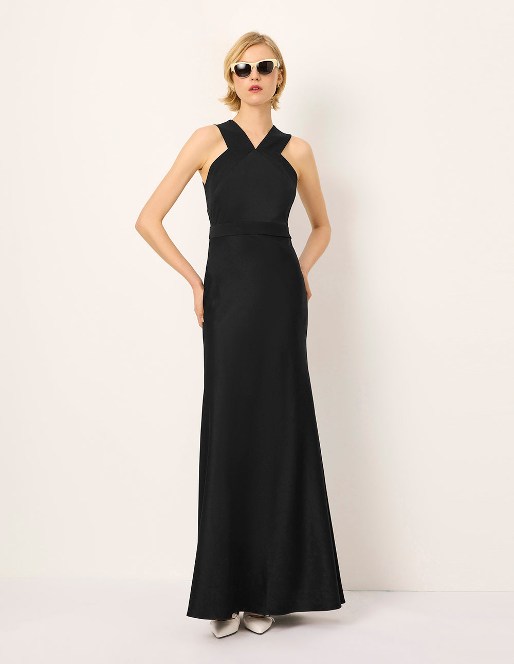 MARYLING Women's V-Neck Sleeveless Empire-Waist Formal Evening Gown Dress